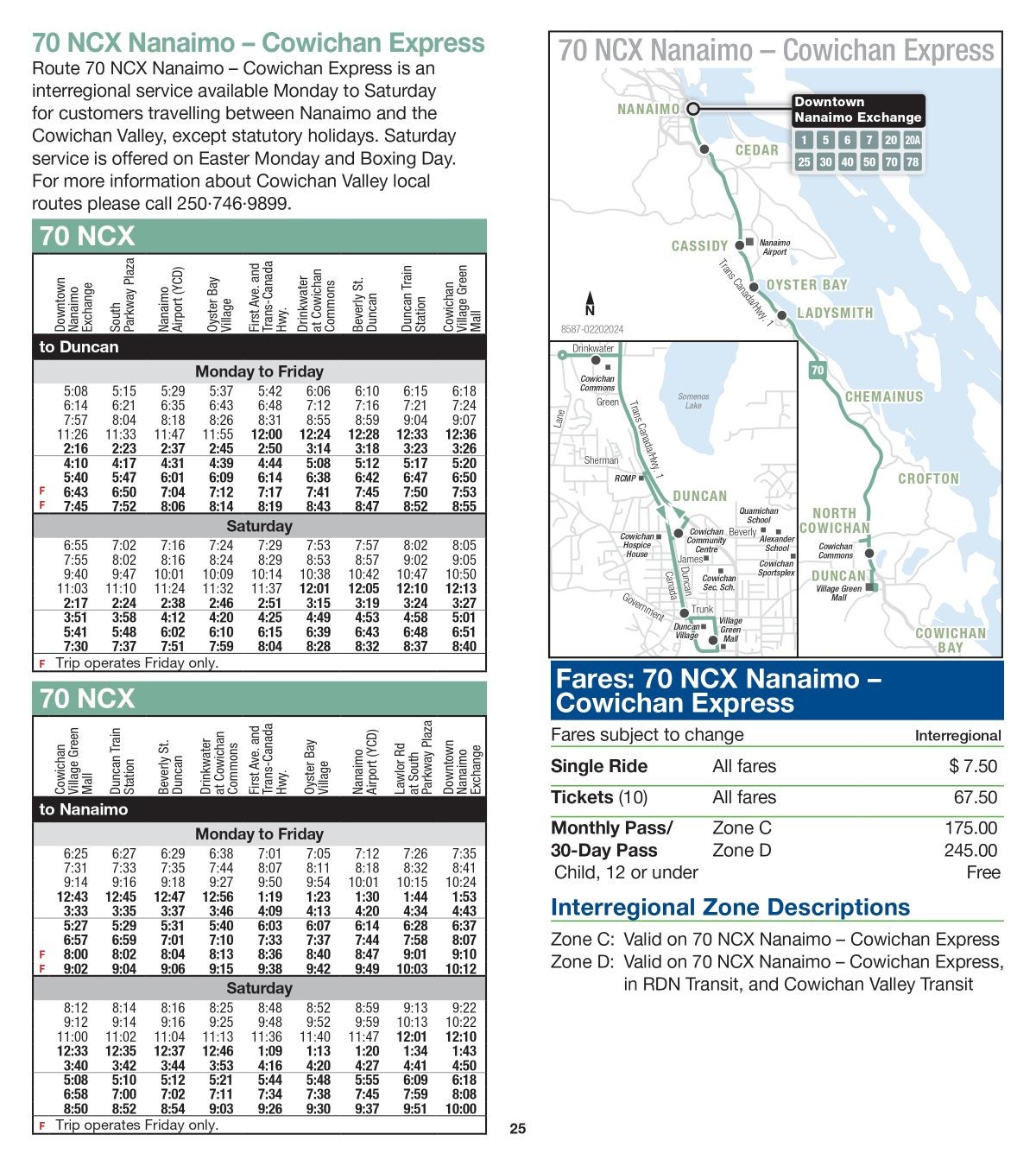 Route 70 NCX Nanaimo – Cowichan Express