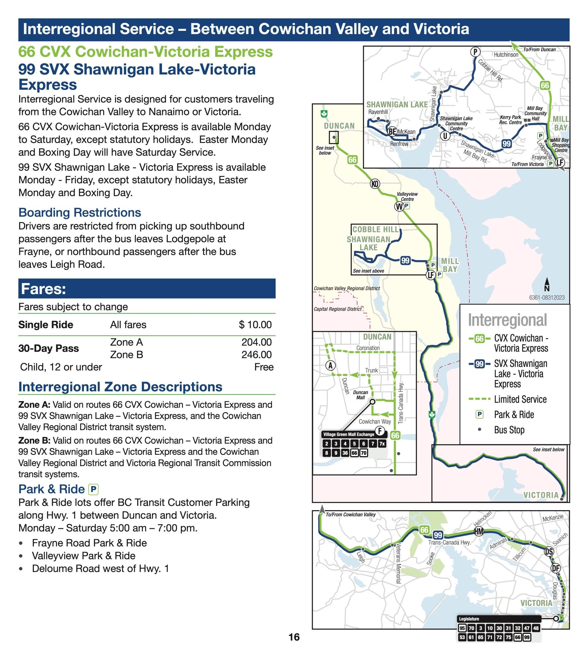 Victoria Express - Route 66 CVX Cowichan, Route 99 SVX Shawnigan Lake ...