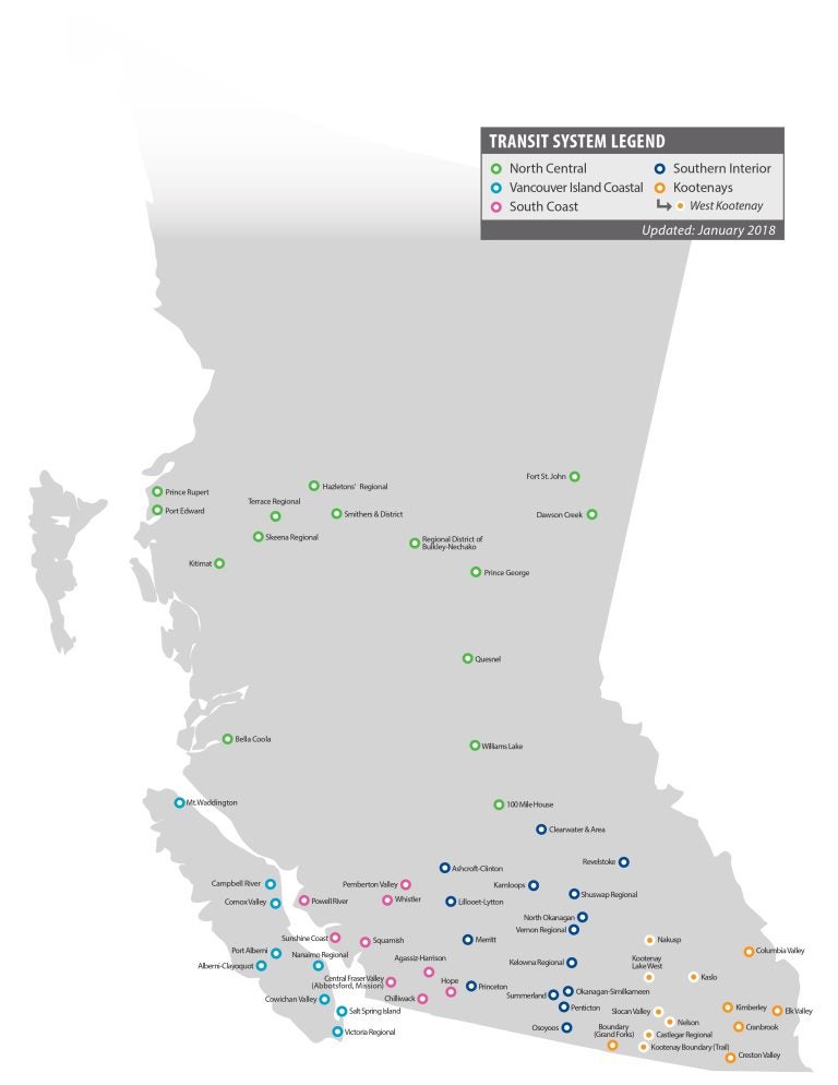 Our BC Transit Systems Map